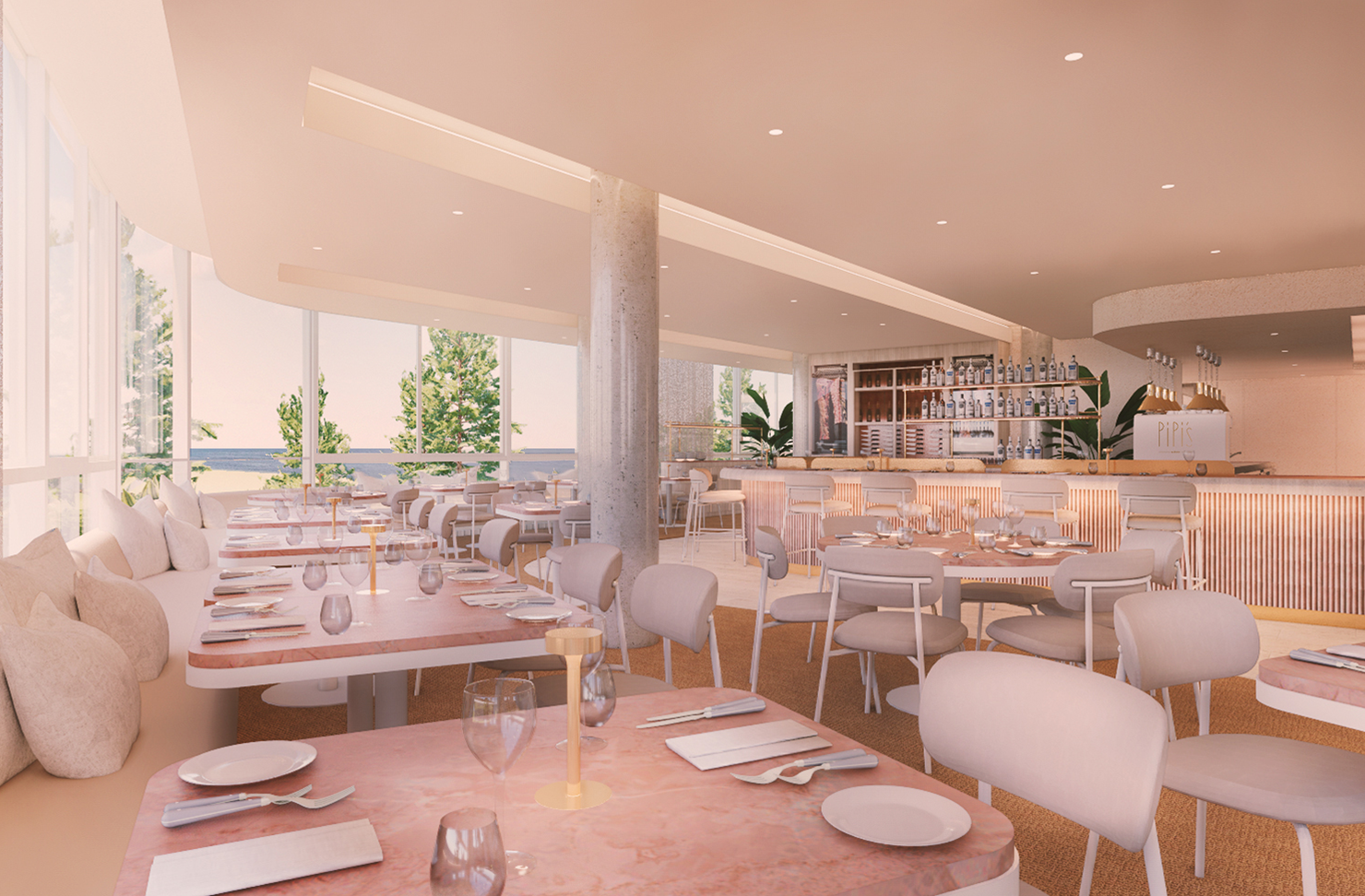 A Sleek Beachfront Cafe And Mediterranean Restaurant By The Gambaro ...