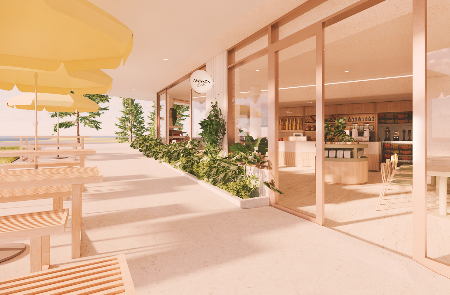 A Sleek Beachfront Cafe And Mediterranean Restaurant By The Gambaro ...